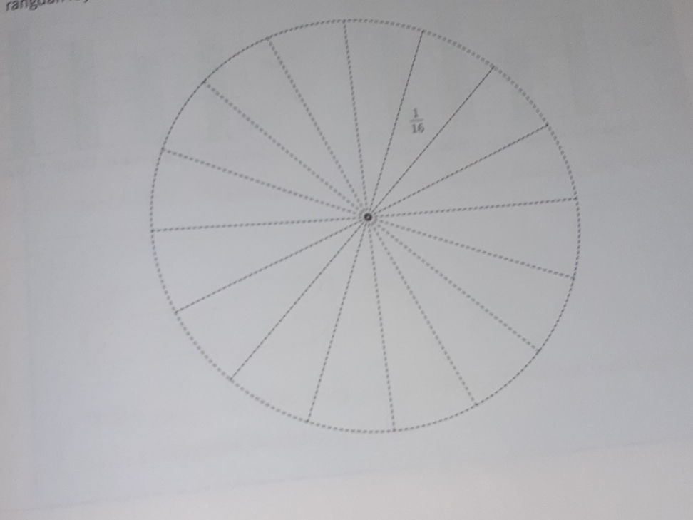 The image shows a circle divided into 16 | StudyX