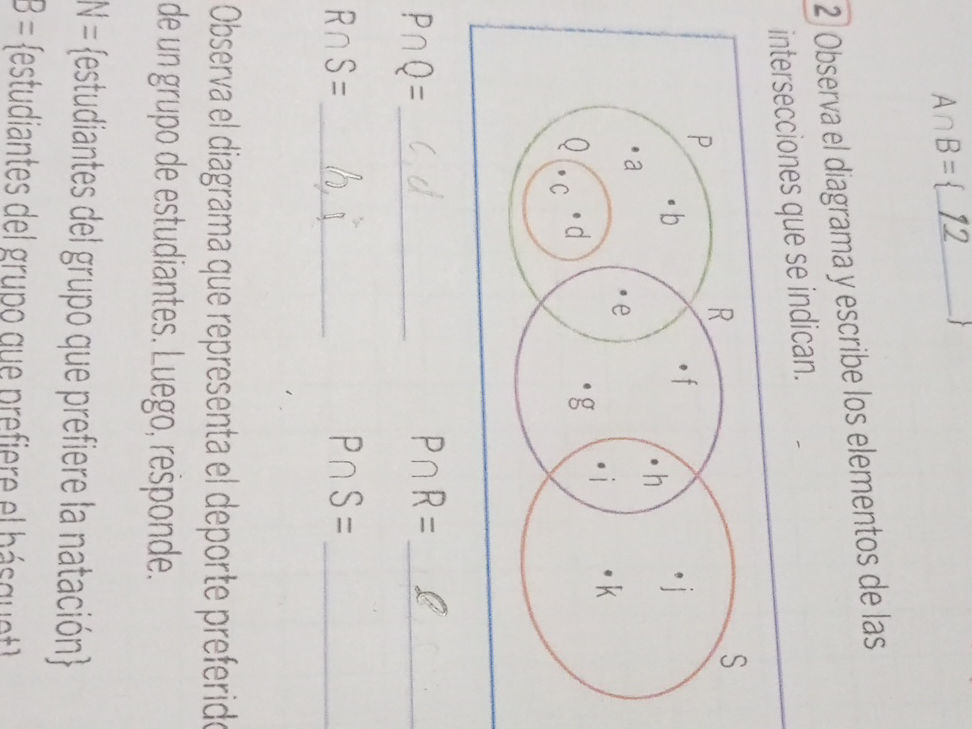 Observa el diagrama y escribe los elementos | StudyX