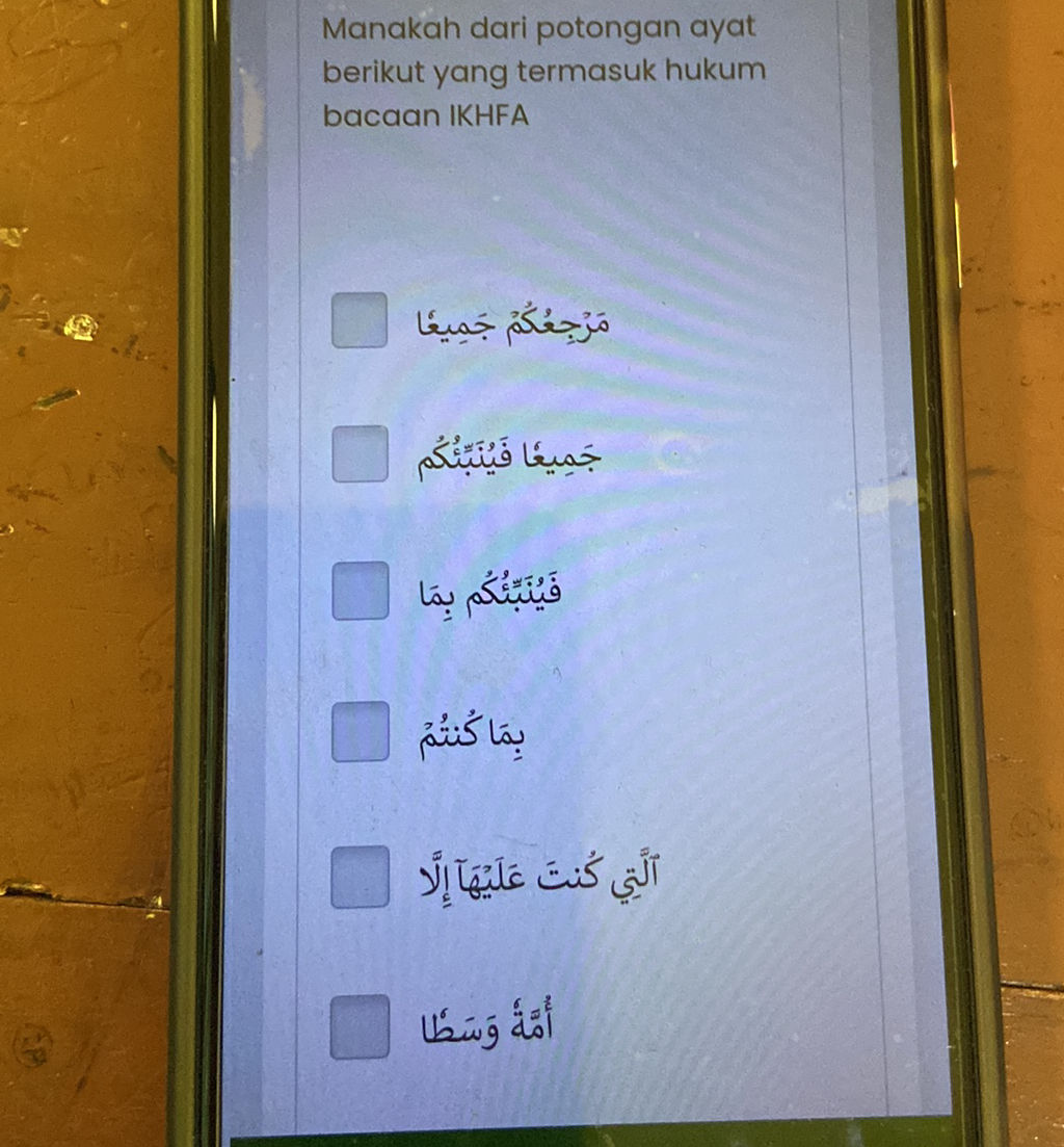 Manakah dari potongan ayat berikut yang | StudyX