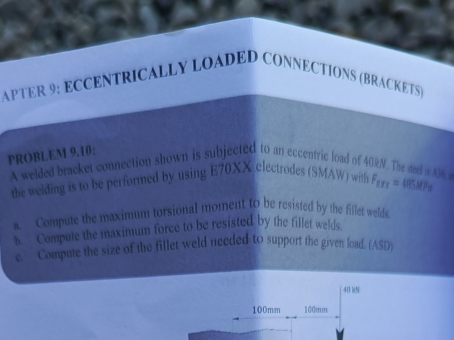 PROBLEM 9.10: A welded bracket connection | StudyX