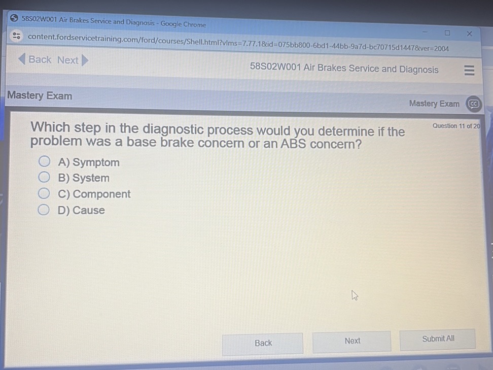 Which step in the diagnostic process would | StudyX