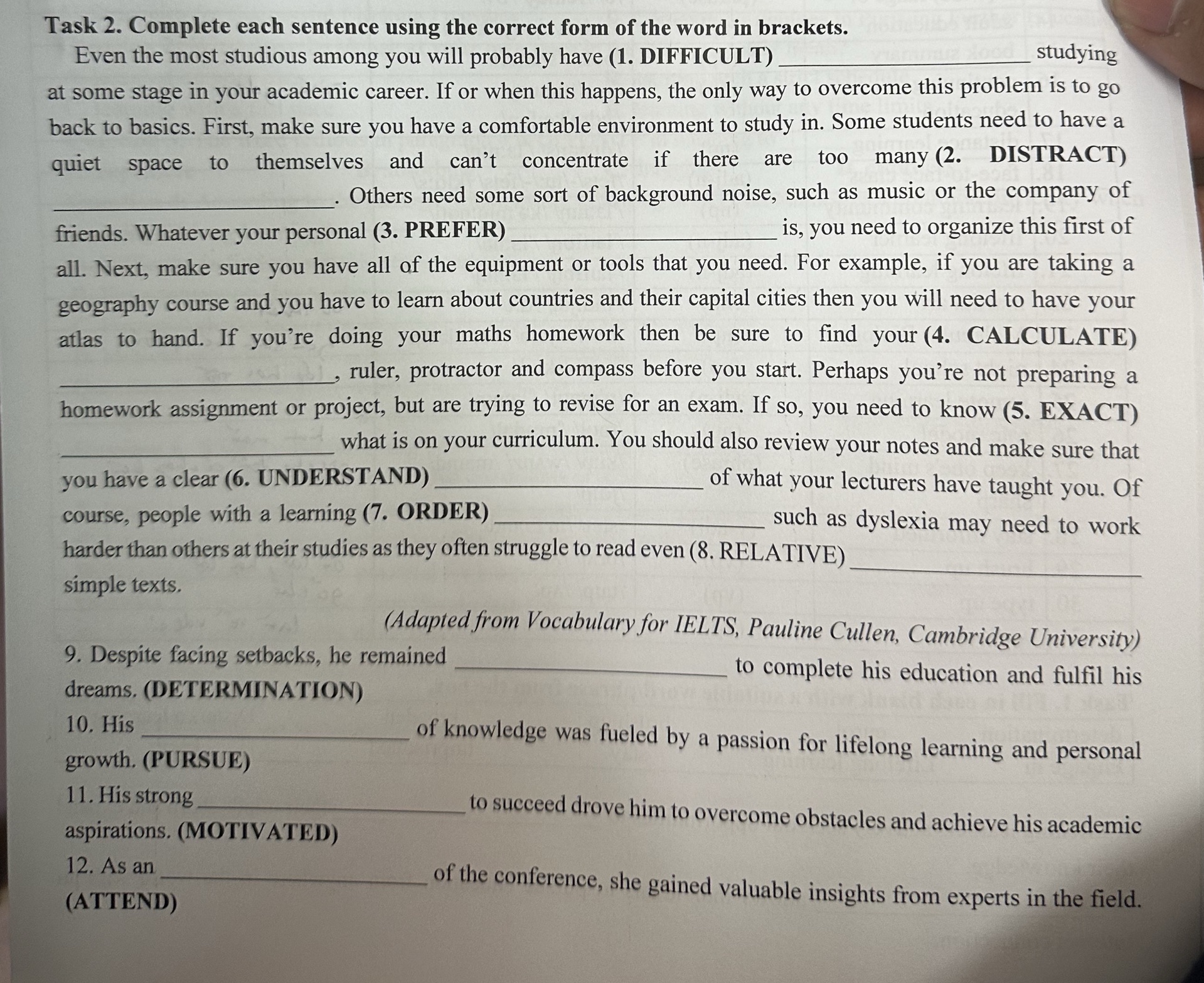 Task 2. Complete each sentence using the | StudyX