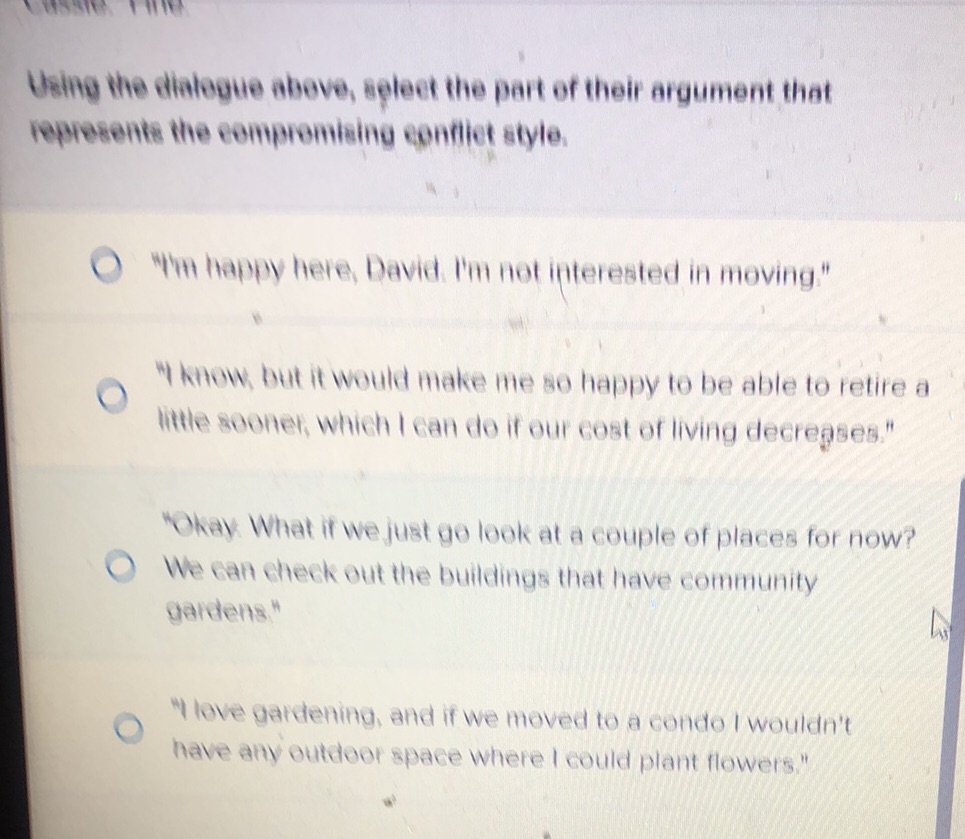 Using the dialogue above, select the part of | StudyX