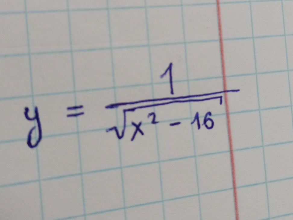 Domain of the function y = 1/sqrt(x^2 - 16) | StudyX