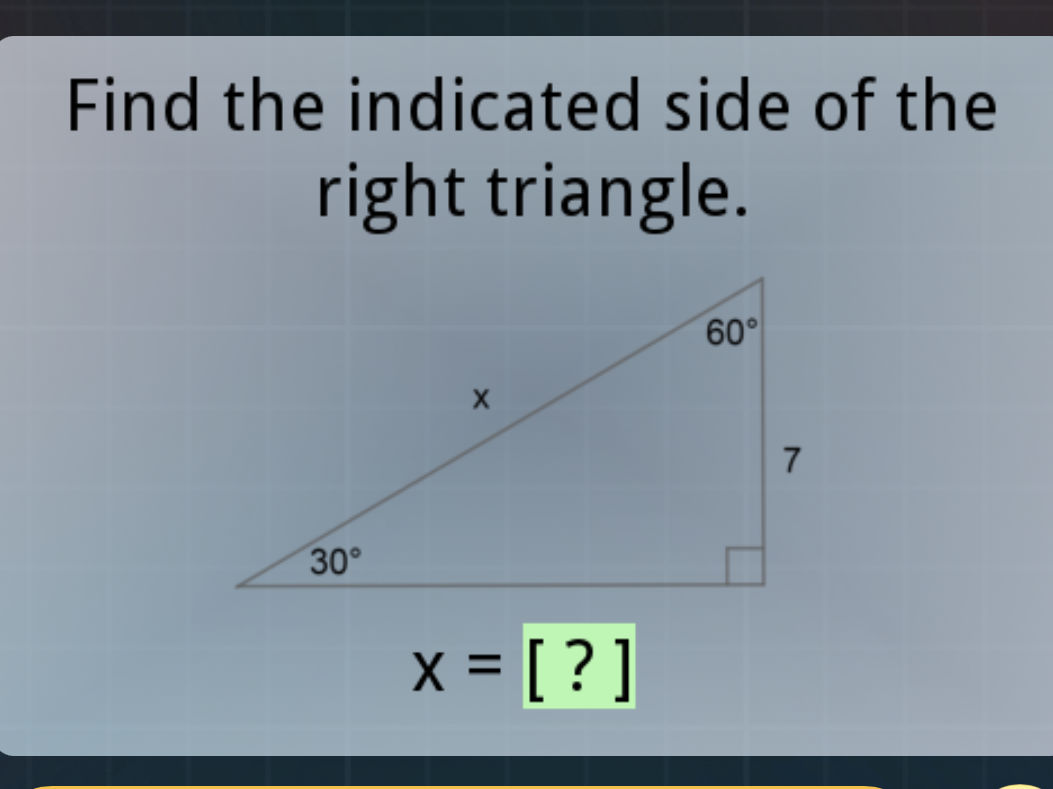 Find the indicated side of the right | StudyX