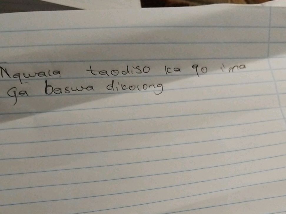 Nqwala taodiso ka 90 ima Ga baswa dicolorong | StudyX