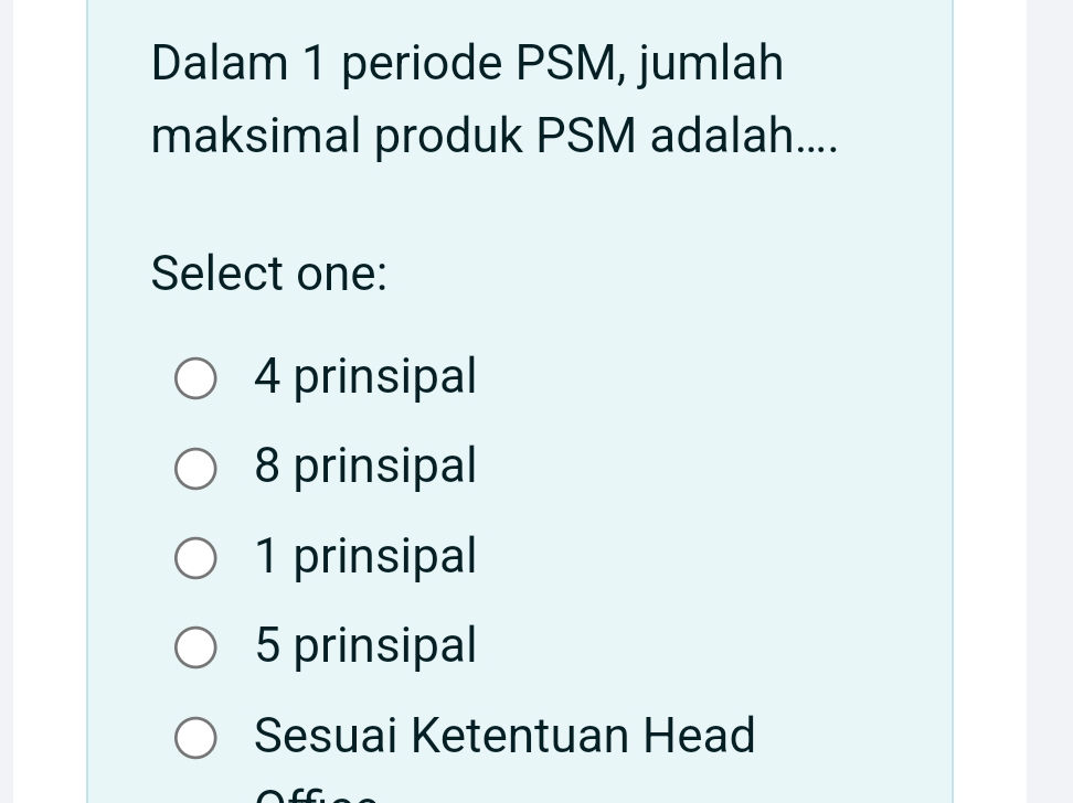 Dalam 1 periode PSM, jumlah maksimal produk | StudyX