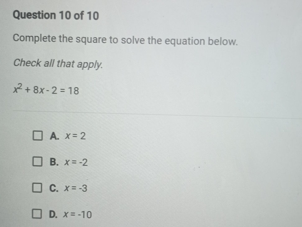 Complete the square to solve the equation | StudyX
