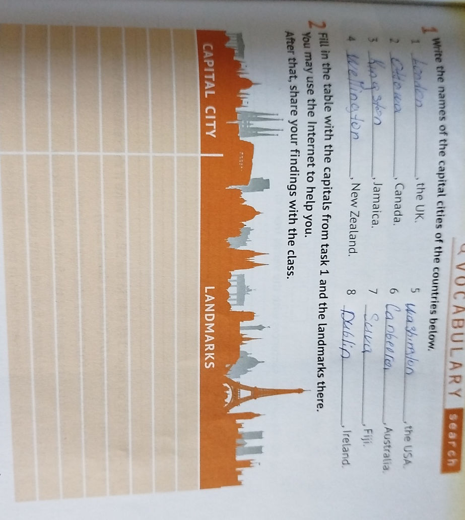 1 Write the names of the capital cities of | StudyX