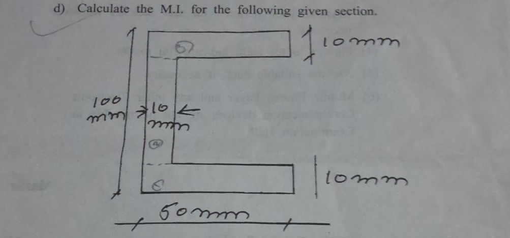 d) Calculate the M.I. for the following | StudyX
