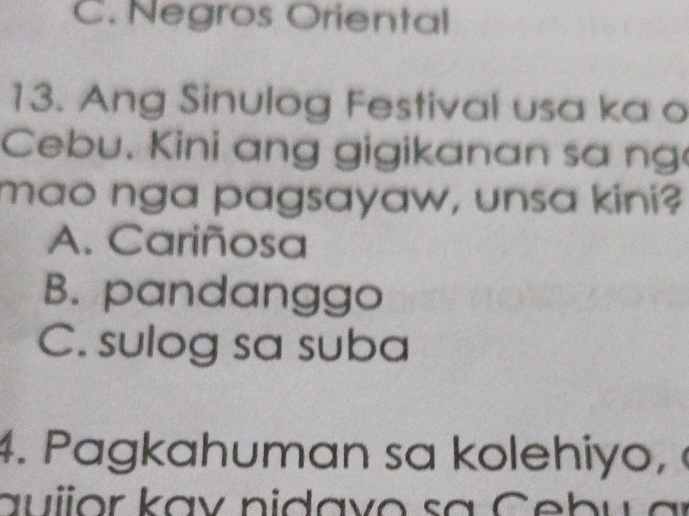 13. Ang Sinulog Festival usa ka o Cebu. Kini | StudyX