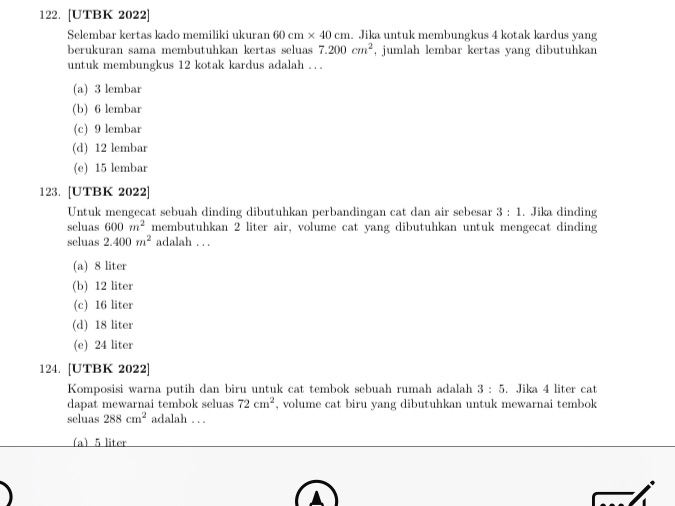 122. [UTBK 2022] Selembar kertas kado | StudyX