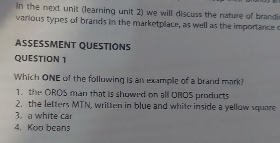 Which ONE of the following is an example of | StudyX