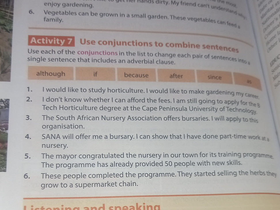 Activity 7 Use conjunctions to combine | StudyX