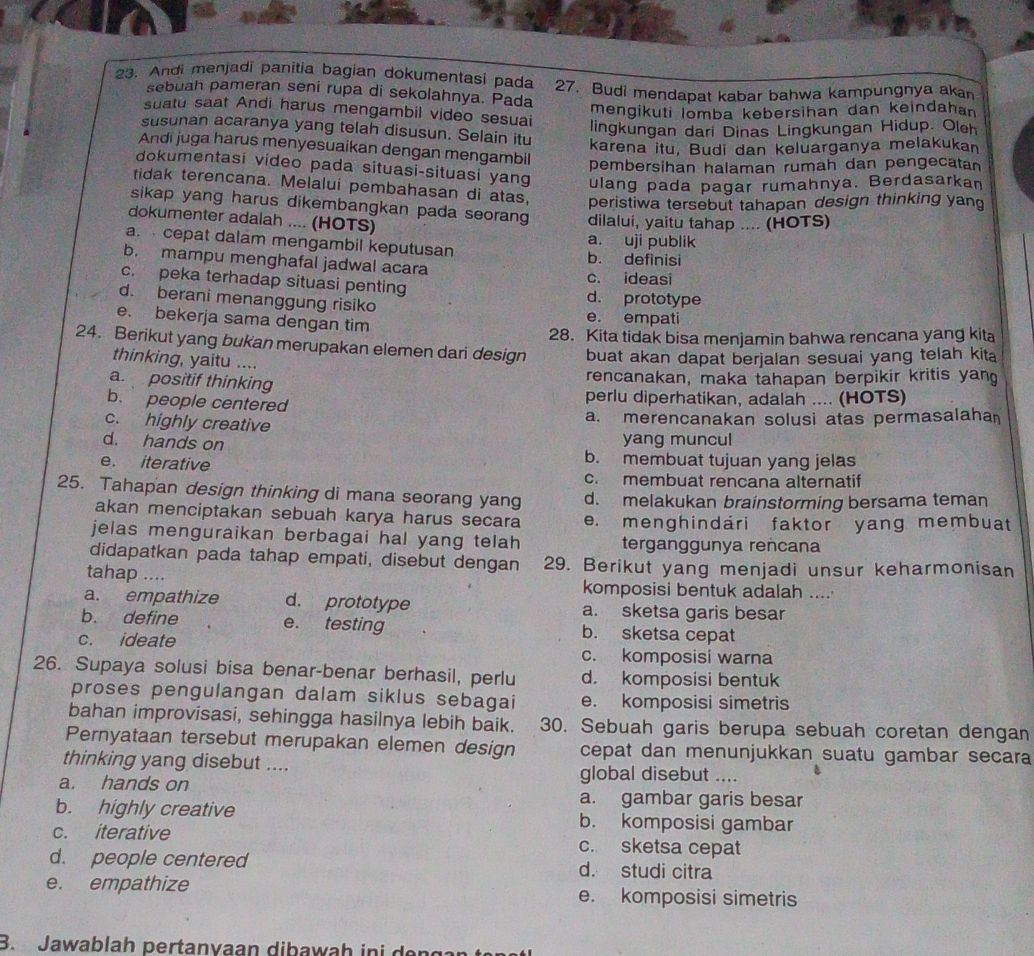 23. Andi menjadi panitia bagian dokumentasi | StudyX