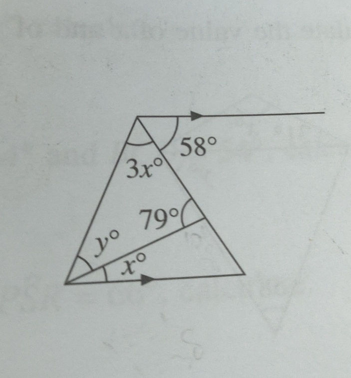 The image shows a triangle with angles | StudyX