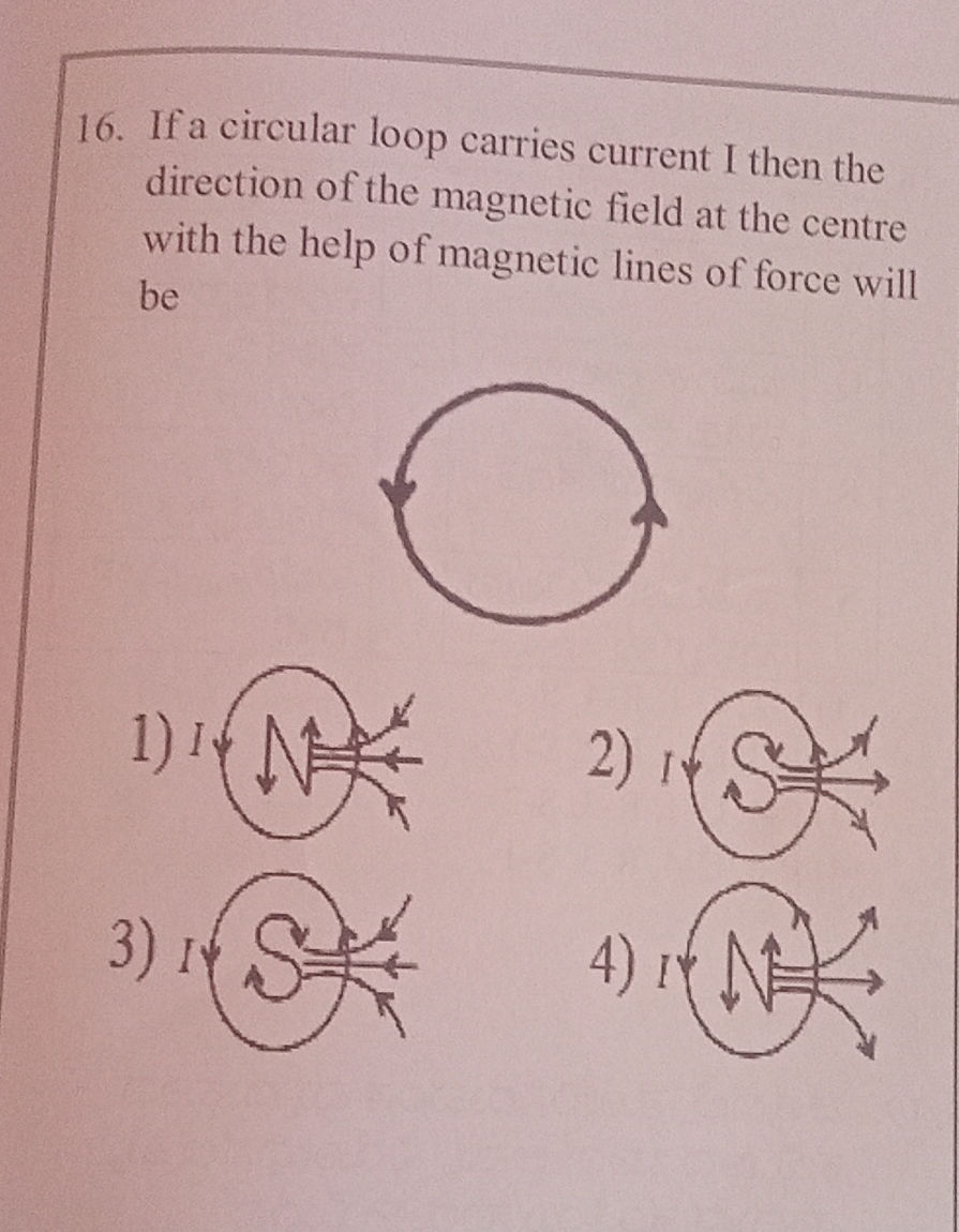 16. If a circular loop carries current I | StudyX