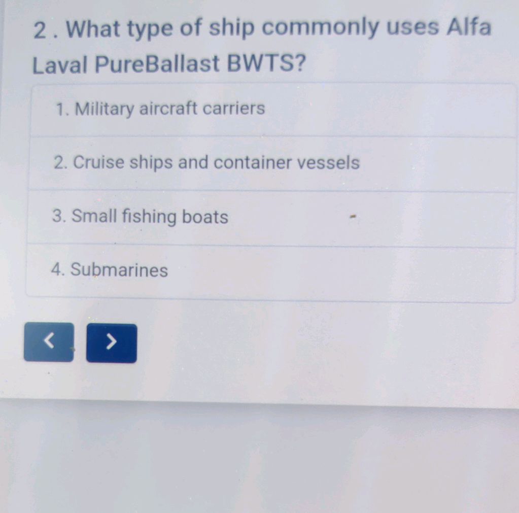 2. What type of ship commonly uses Alfa | StudyX