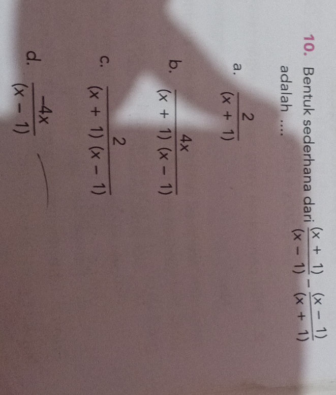 10. Bentuk sederhana dari $ | StudyX