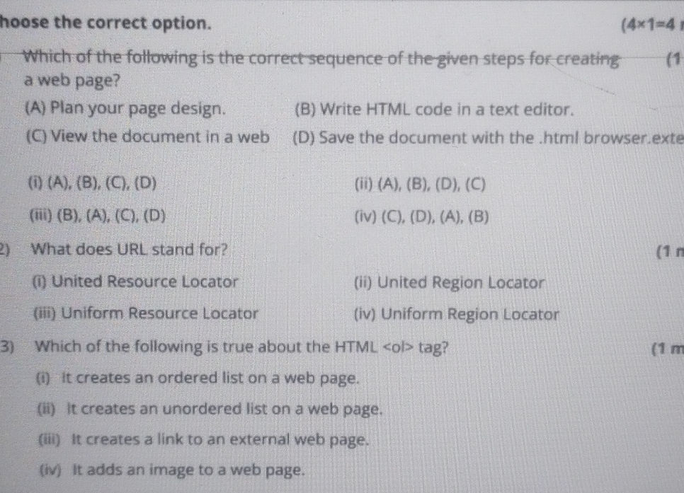 Choose the correct option. Which of the | StudyX