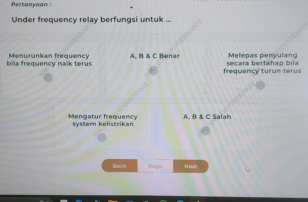Pertanyaan : Under frequency relay berfungsi | StudyX
