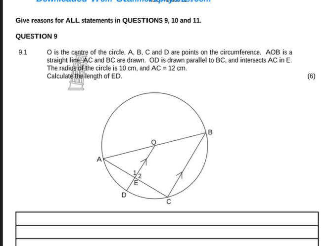 9. O is the centre of the circle. A, B, C | StudyX
