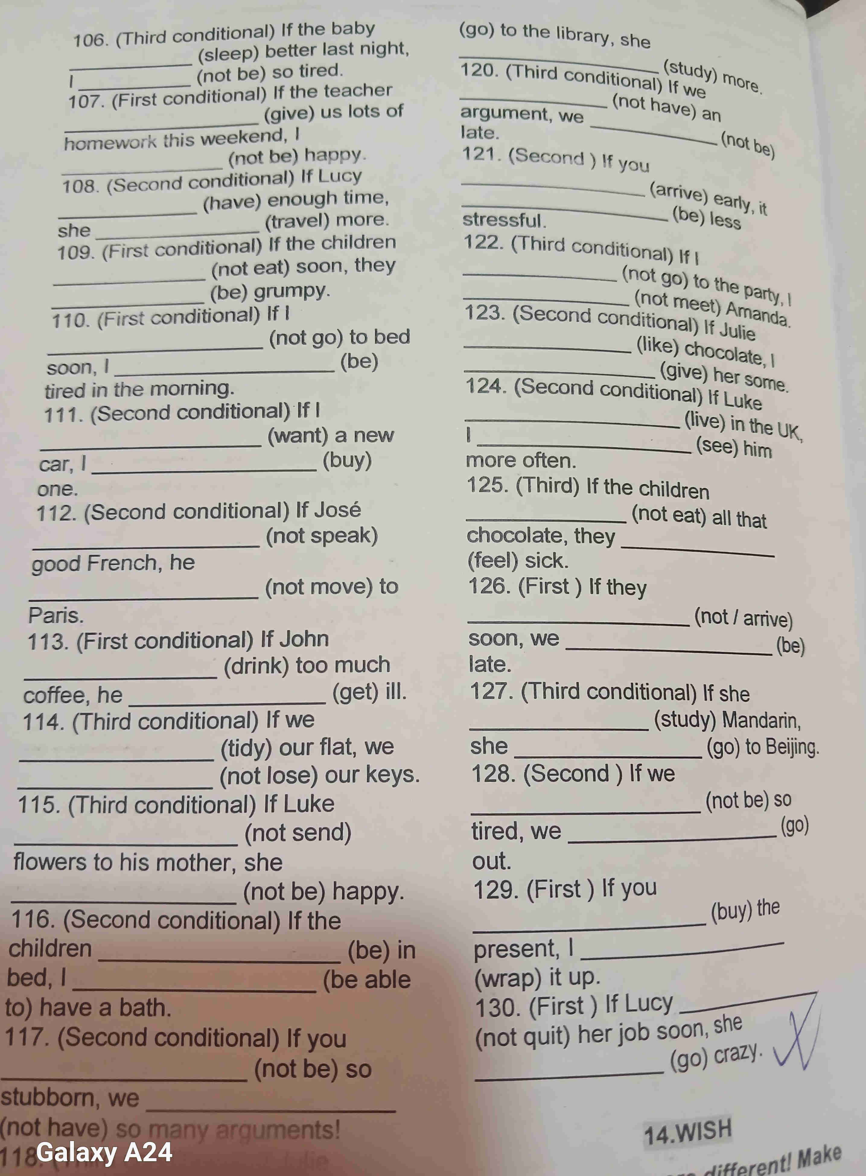 106. (Third conditional) If the baby ____ | StudyX