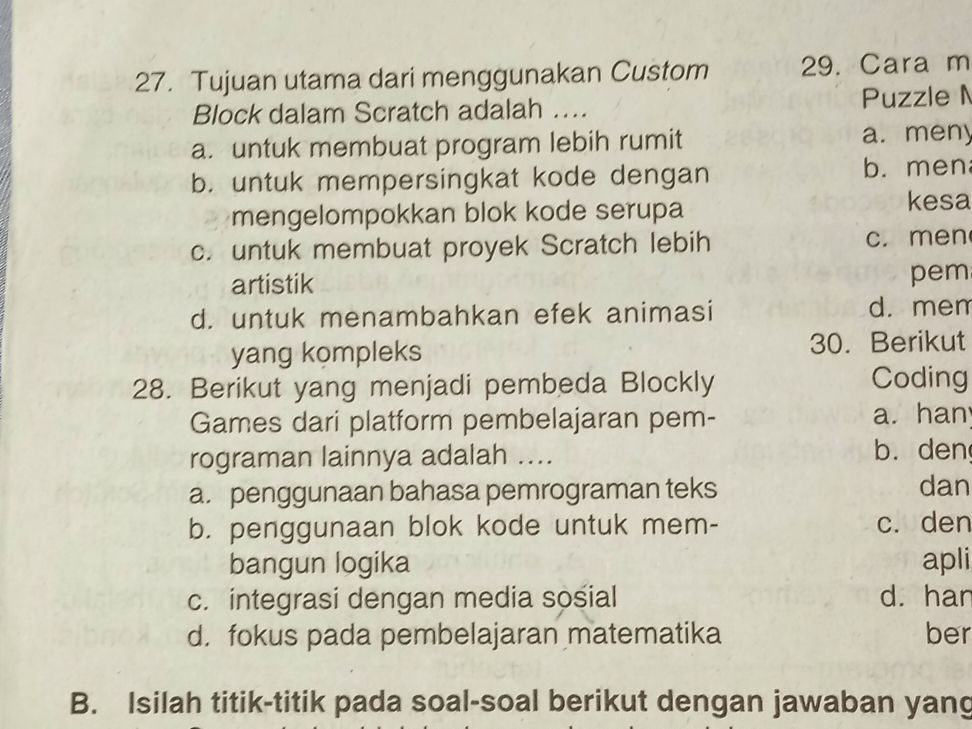 27. Tujuan utama dari menggunakan Custom | StudyX