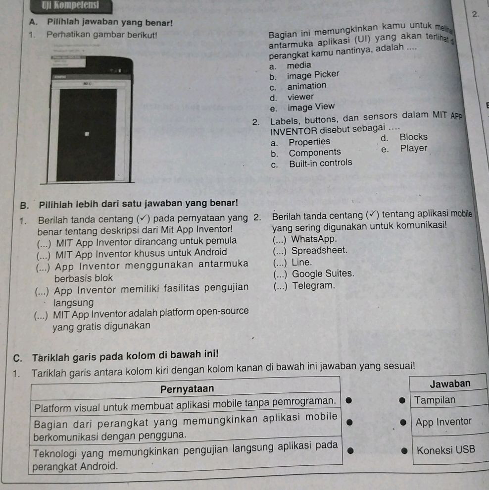 A. Pilihlah jawaban yang benar! 1. | StudyX