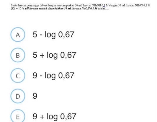 Suatu larutan penyangga dibuat dengan | StudyX