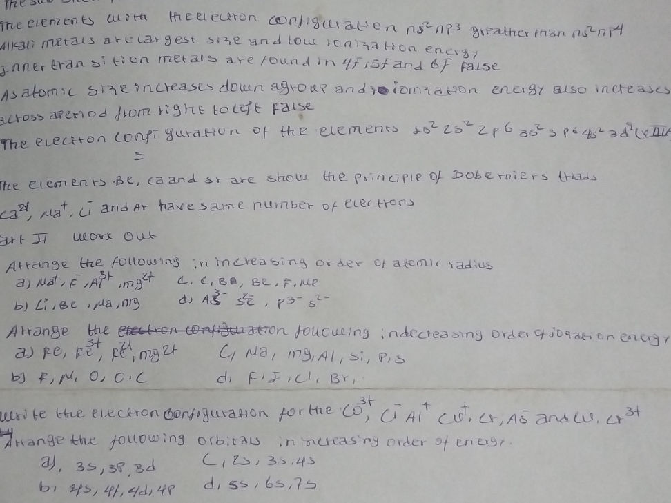 Arrange the following in increasing order of | StudyX