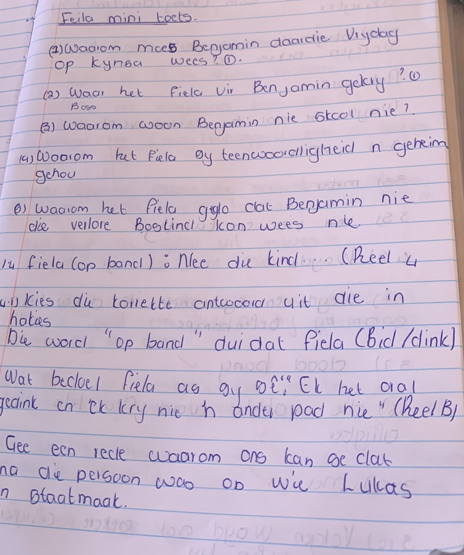 (2) Waarom moes Benjamin daardie Vrydag op | StudyX