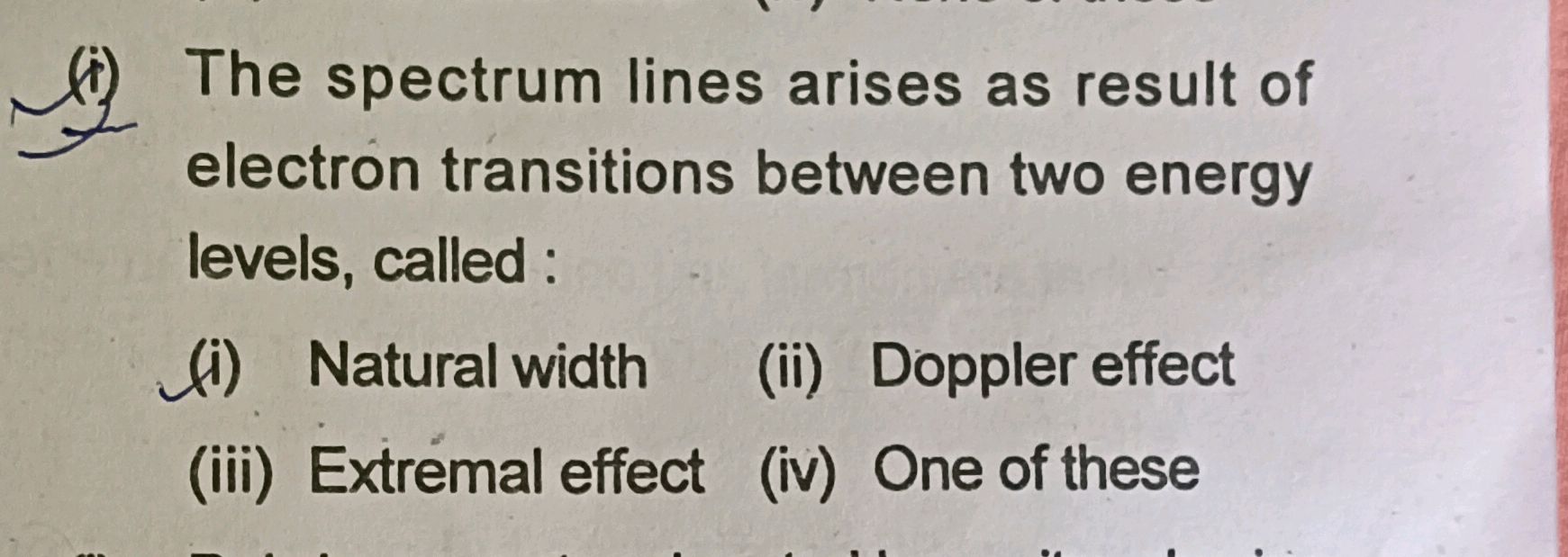 The spectrum lines arises as result of | StudyX