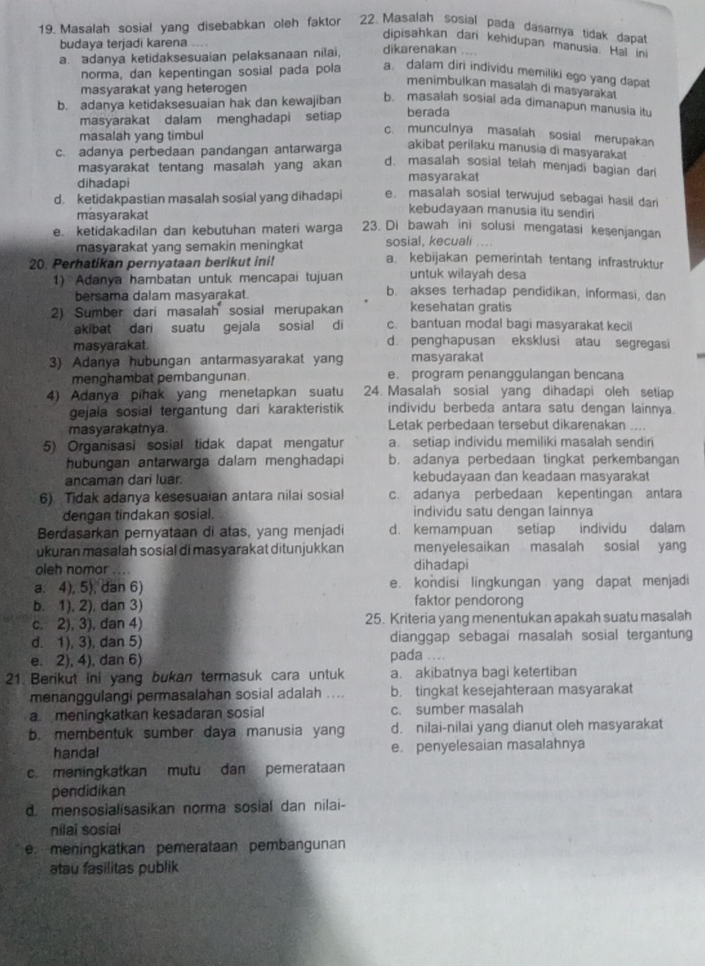 19. Masalah sosial yang disebabkan oleh | StudyX