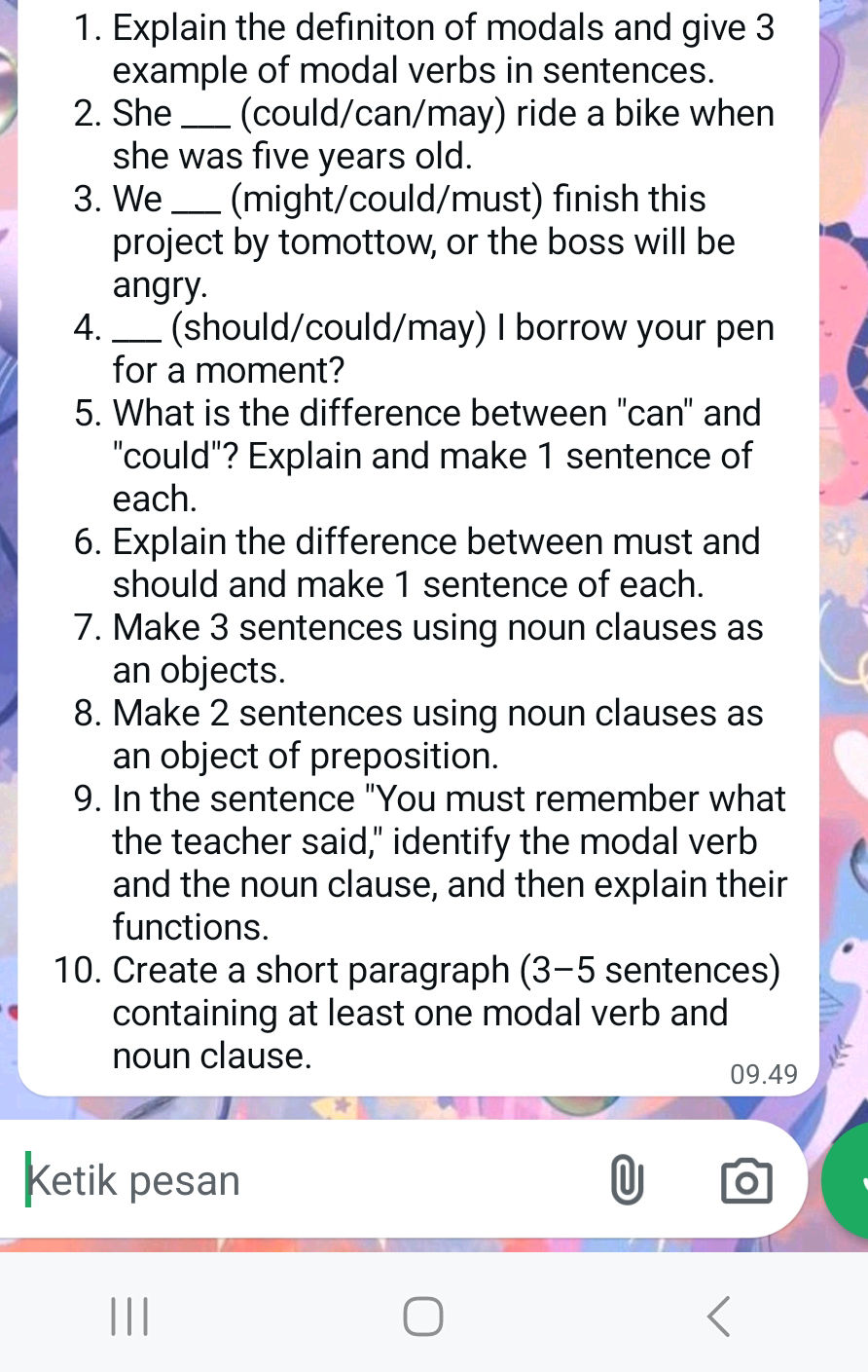 1. Explain the definiton of modals and give | StudyX