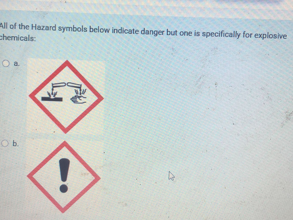 All of the Hazard symbols below indicate | StudyX