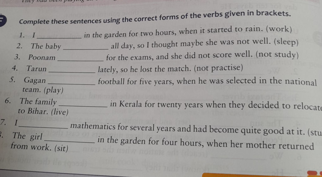 Complete these sentences using the correct | StudyX