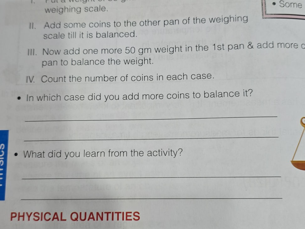 I. Put a weight of 50 gm on the weighing | StudyX