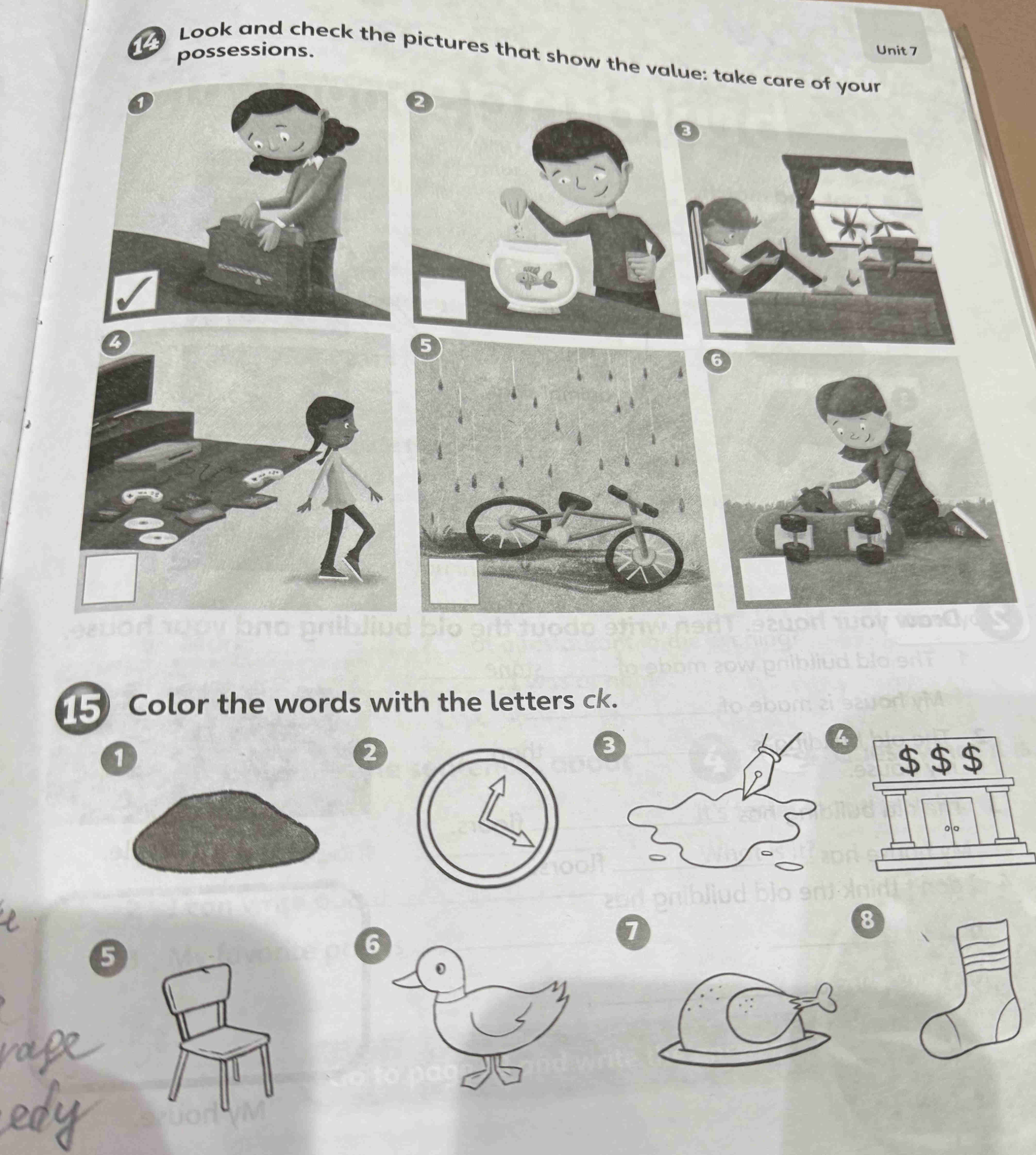 14 Look and check the pictures that show the | StudyX