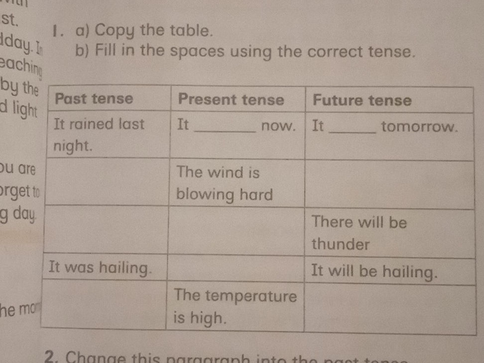 1. a) Copy the table. b) Fill in the spaces | StudyX