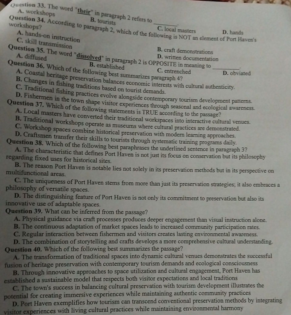 Question 33. The word "their" in paragraph 2 | StudyX
