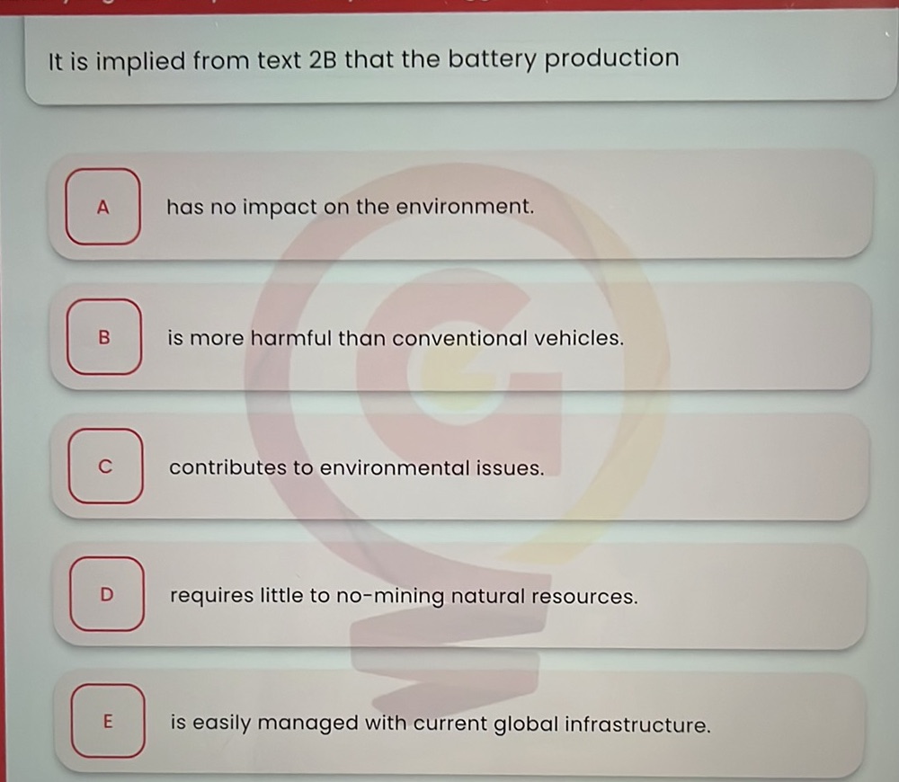 It is implied from text 2B that the battery | StudyX