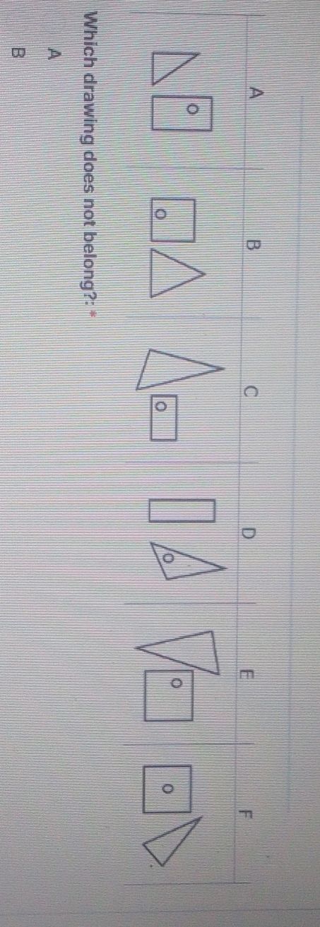 Which drawing does not belong? A: A | StudyX