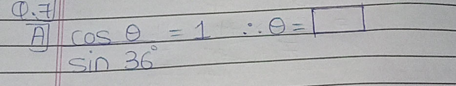 Solve Trigonometric Equation: cos(theta) / | StudyX