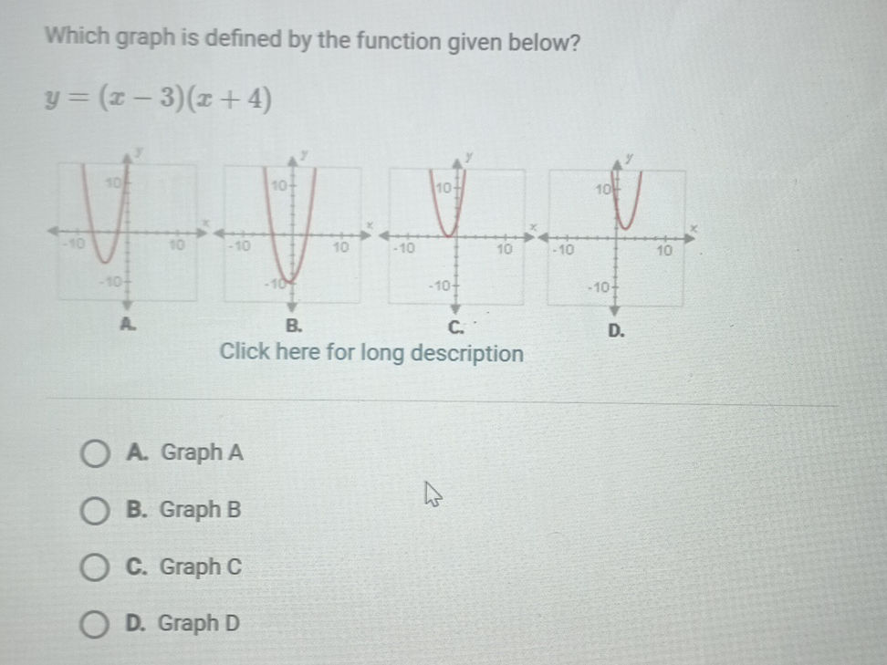 Which graph is defined by the function given | StudyX