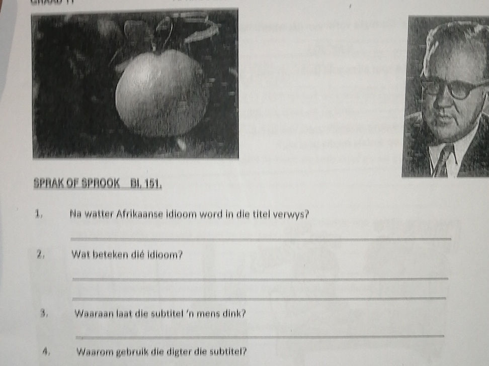 SPRAK OF SPROOK Bl. 151. 1. Na watter | StudyX