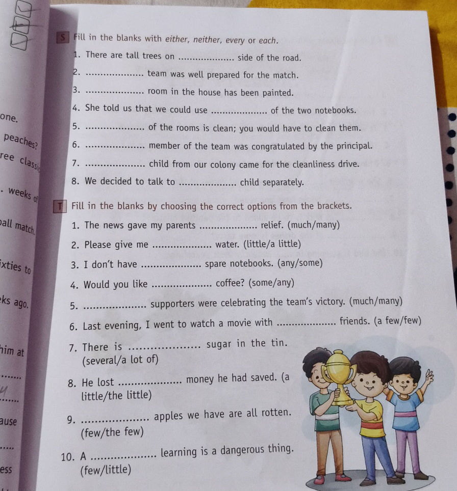 S Fill in the blanks with either, neither, | StudyX