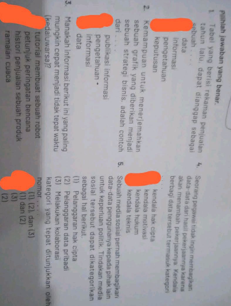 1. Tabel yang berisi rekaman penjualan tahun | StudyX