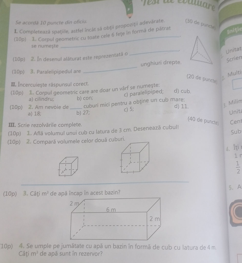 I. Completează spațiile, astfel încât să | StudyX