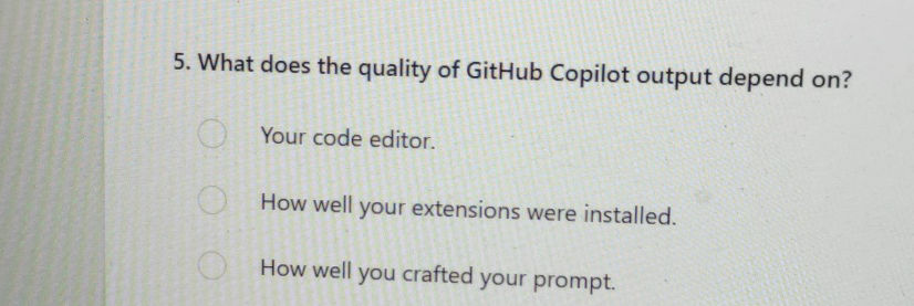 5. What does the quality of GitHub Copilot | StudyX